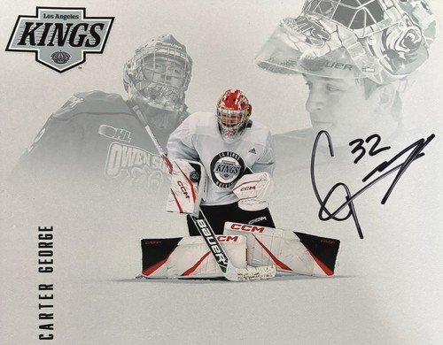Carter GEORGE Signed 8x10 Photo! LA KINGS GOALIE PROSPECT! TEAM CANADA ...