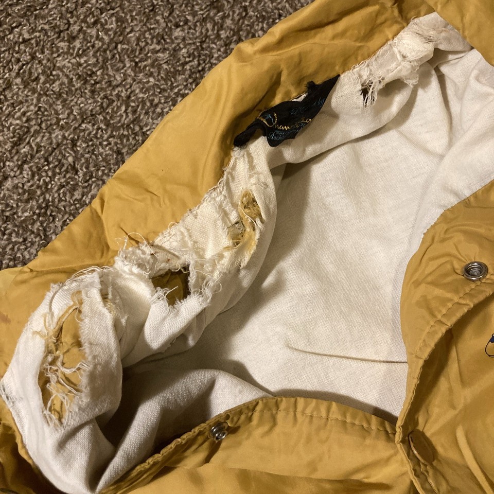 Vintage 60s 70s Champion Running Man Windbreaker Jacket Yellow Wingfoot ...