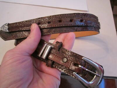 JUSTIN LIZARD BELT - LADIES' - DARK BROWN | eBay