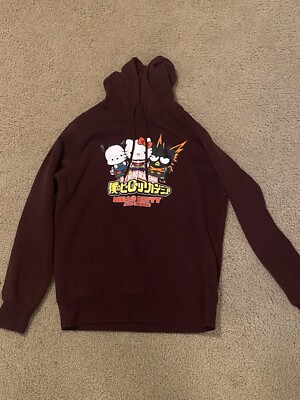 Hello Kitty And Friends Mens My Hero Academia Maroon Hoodie - Size M(38 ...