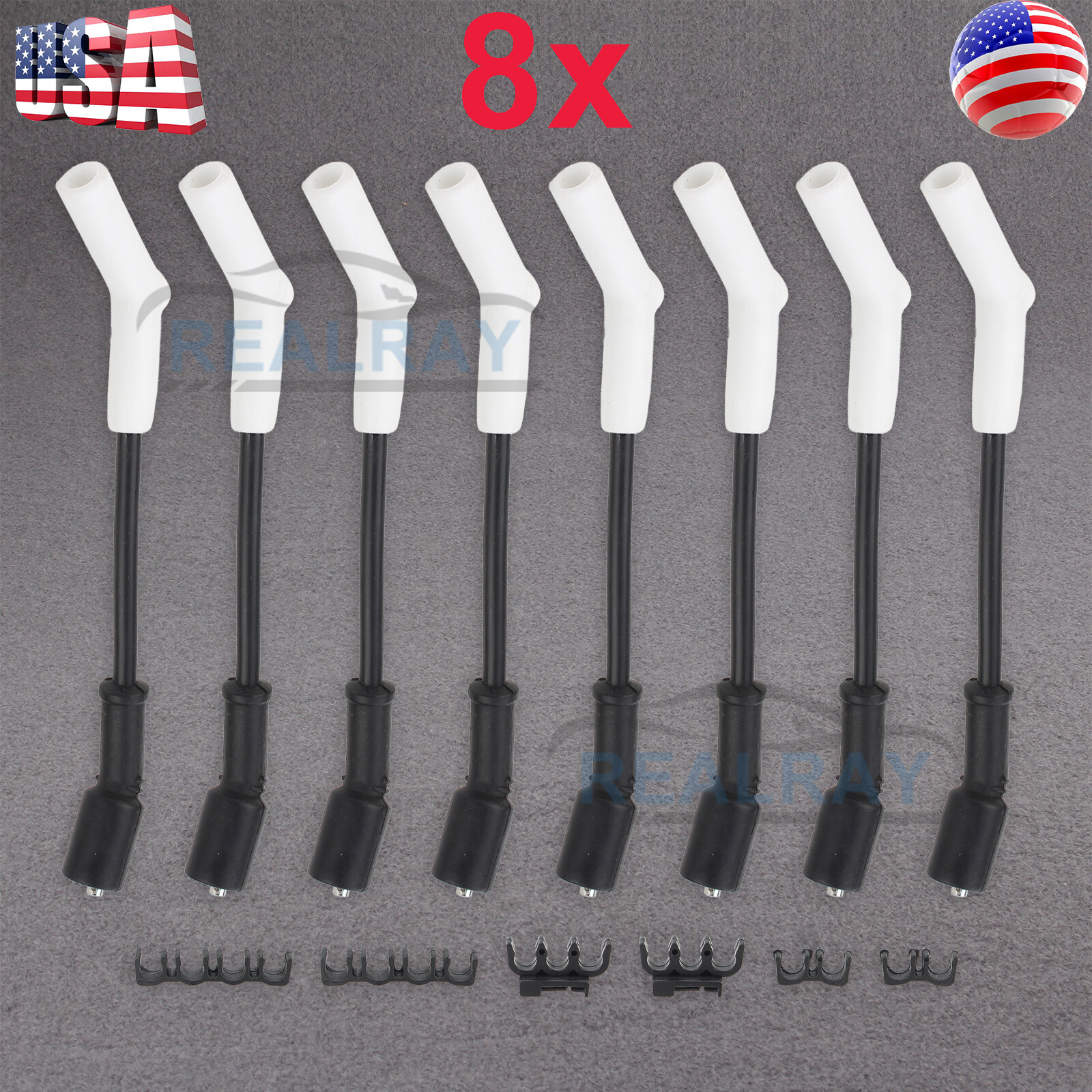 Spark Plug Wire Set 9070C Extreme 9000 Silicone Boot for GM LS3/LS4/LS7 ...