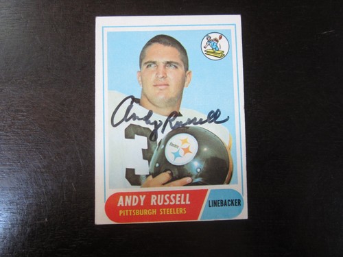 1968 Topps # 163 Andy Russell Autograph Signed Auto Card (M2 Pittsburgh ...
