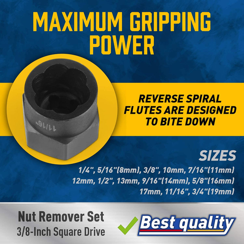 Impact Bolt Extractor Tool, 13PC Bolt Nut Removal Extractor Socket Tool ...