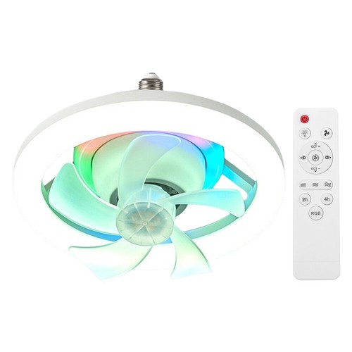 Ceiling Fan LED Lamp with E27 Base Chandelier Ceiling Fan (RGB Dimmable ...