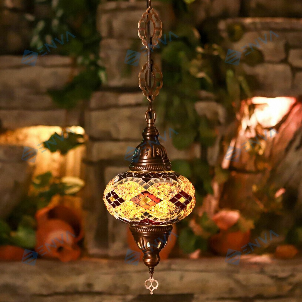 Turkish Moroccan Mosaic Ceiling Hanging Pendant Light Fixture Lamp ...