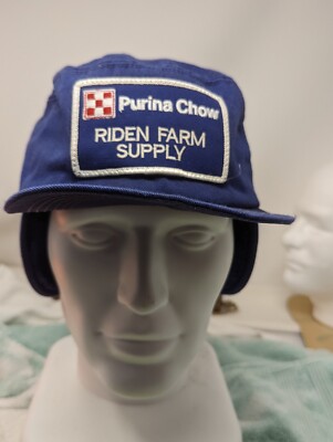 Purina Chow K-Brand Vintage Blue winter Hat With PatchRiden Farm Supply ...