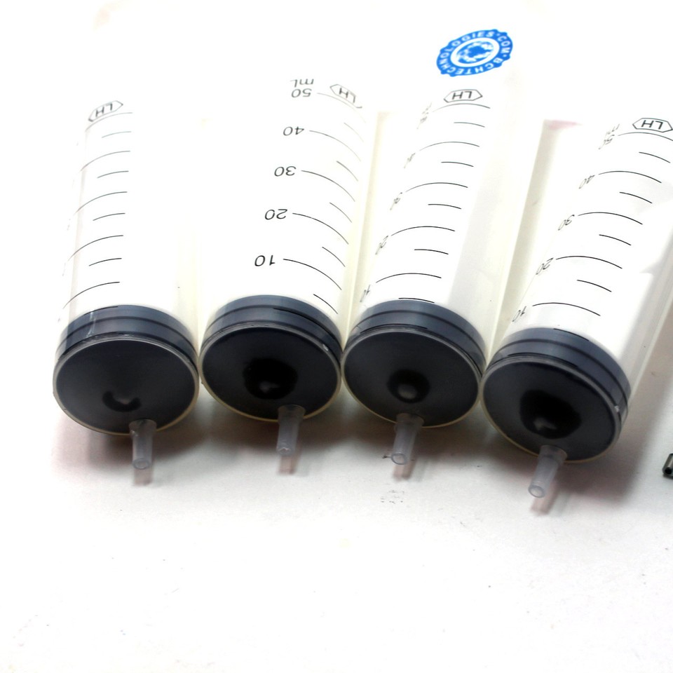 8 PCS Ink Refill Tools: 4x 50ml Syringe + 4x 80mm Extra Long Blunt ...