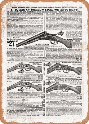 METAL SIGN - 1902 Sears Catalog Guns Page 285 - Vintage Rusty Look | eBay