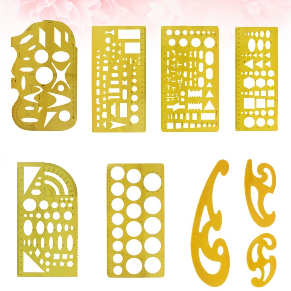 3 Sets Hollow-out Circle Drawing Template Plastic Draft Ruler Measuring ...