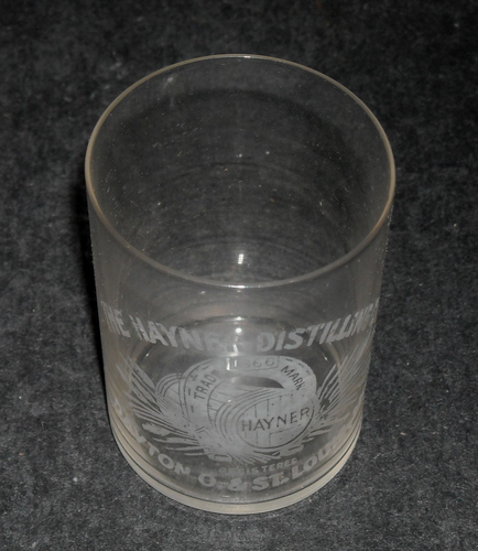 Whiskey Advertising Shot Glass Pre-Prohibition HAYNER DISTILLING Dayton ...