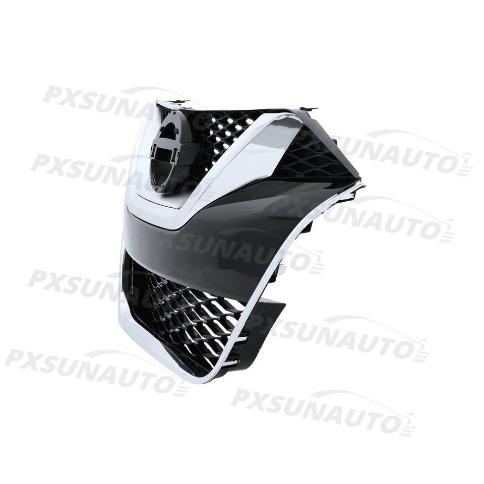 Front Bumper Grille Black Grill W/Chrome Trim For 2016 2017 2018 Nissan ...