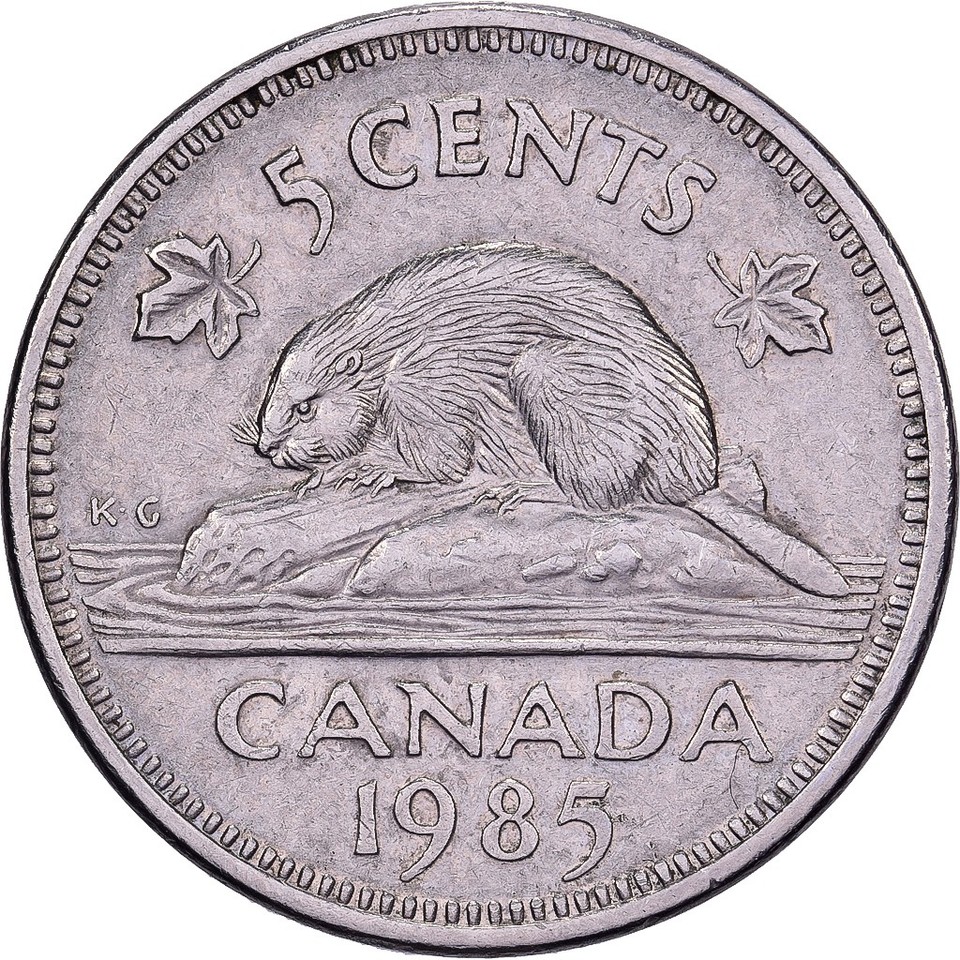 Kanada, Elizabeth II, 5 Cents, 1985, Royal Canadian Mint, Kupfer-Nickel ...