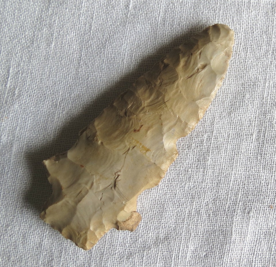 FINE AUTHENTIC CLAY COUNTY ARKANSAS ARROWHEAD INDIAN SPEAR POINT 3 3/8 ...