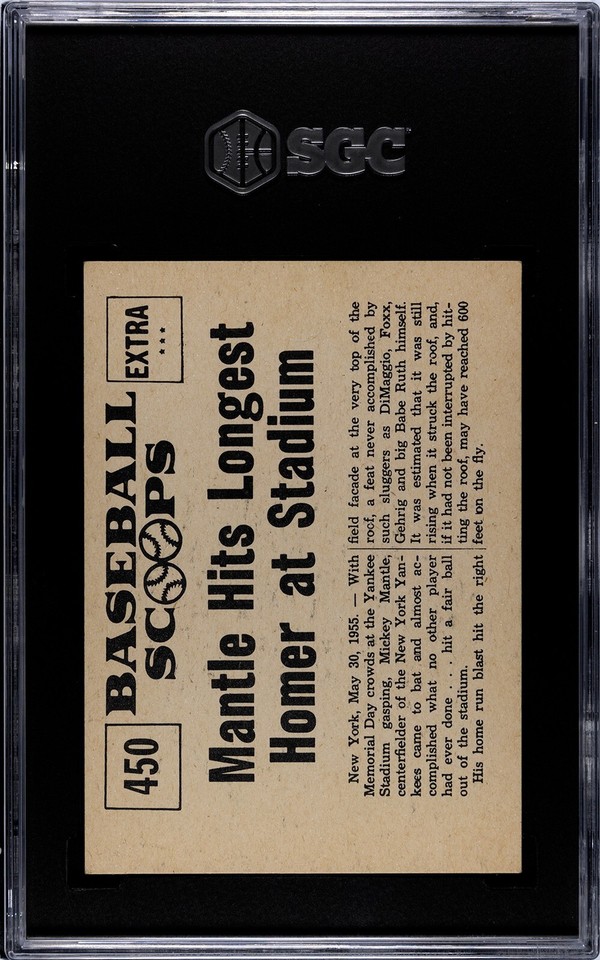 1961 Nu-Cards Baseball Scoops - #450 Mickey Mantle - SGC 6 | eBay