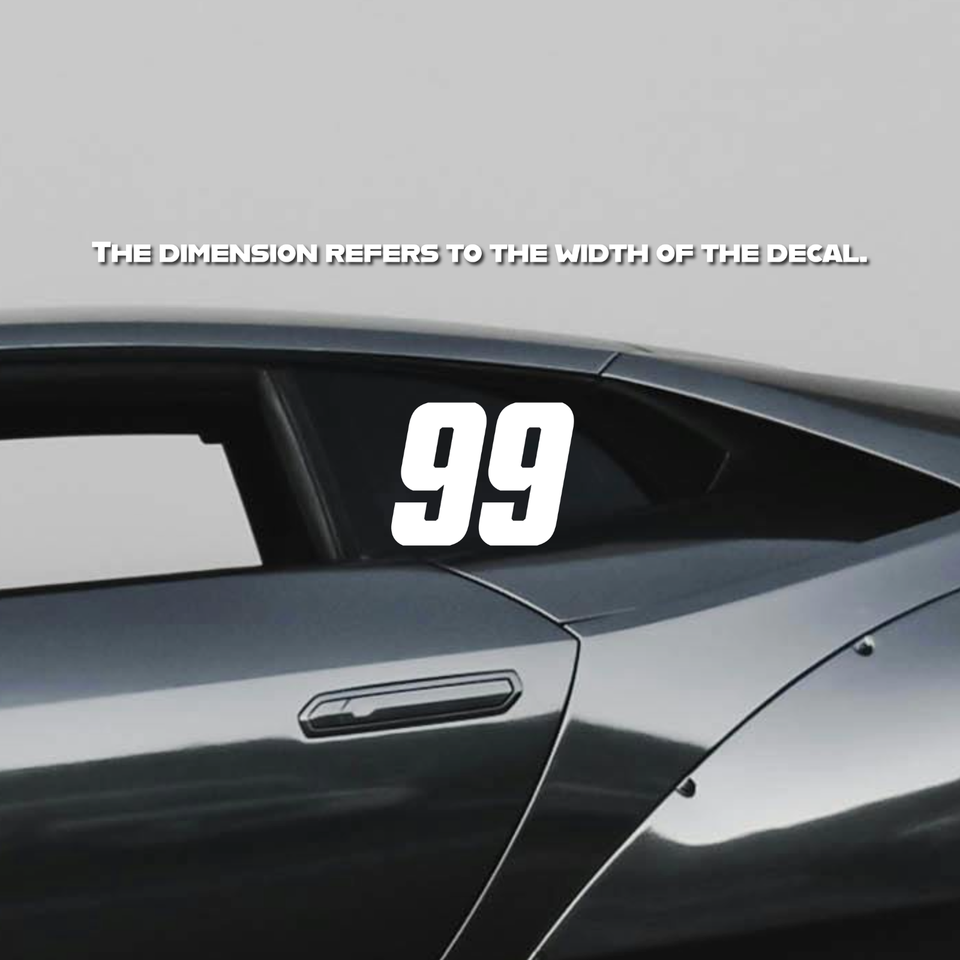 Custom Race Numbers 2X Vinyl Decal Sticker - Design for Cars, Bumpers ...