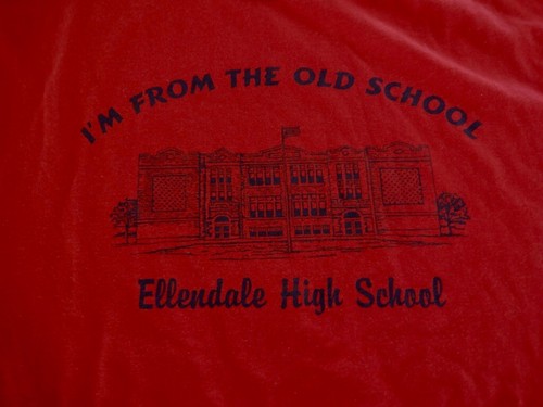 Rare Vintage Ellendale High School Facade Red 50/50 T… - Gem