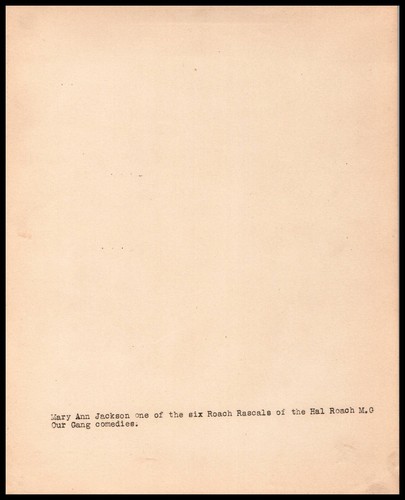 HAL ROACH OUR GANG LITTLE RASCALS MARY ANN JACKSON PORTRAIT 1930s ORIG ...