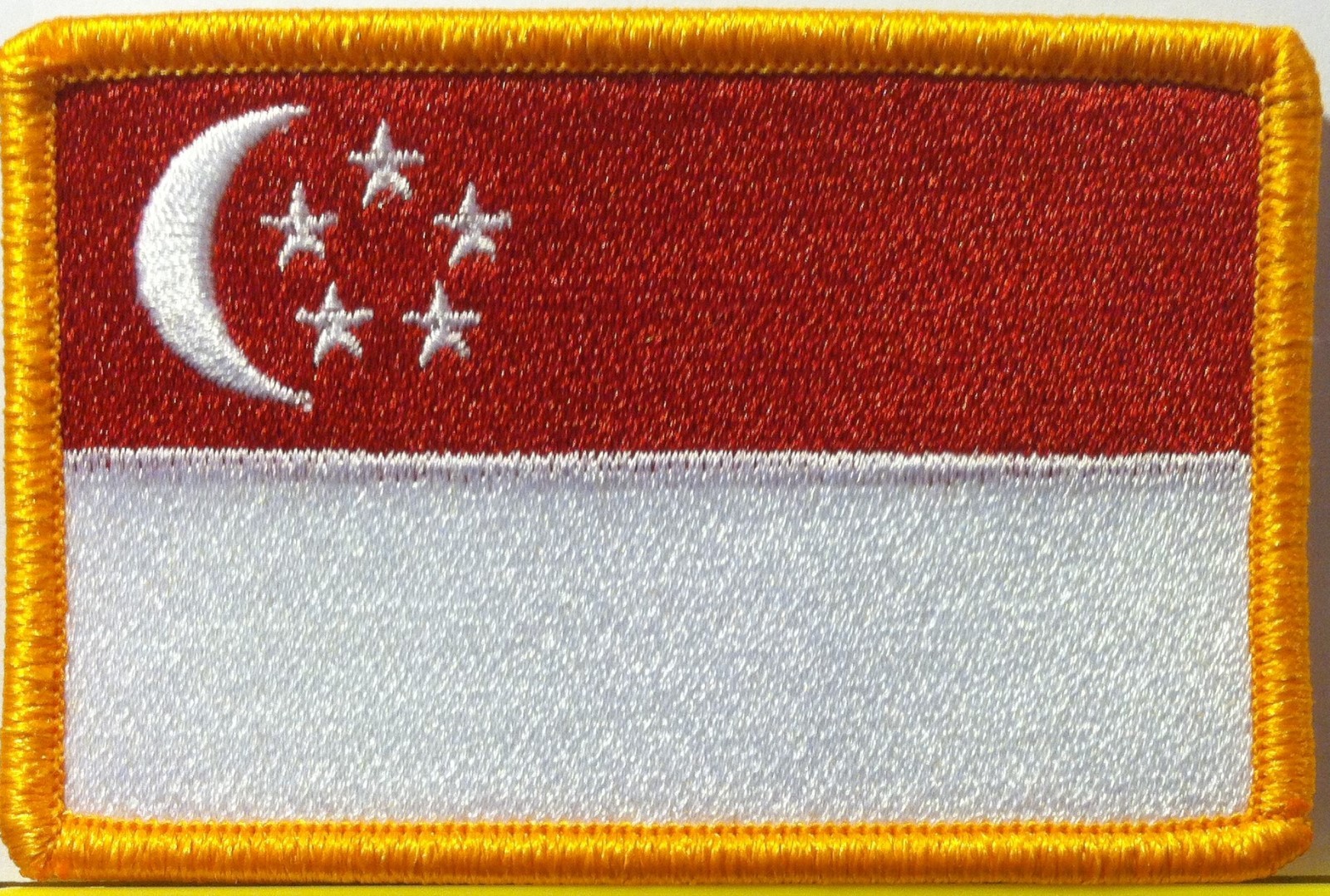 SINGAPORE Flag Patch With Hook & Loop Fastener Gold Emblem #45 | eBay