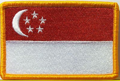 SINGAPORE Flag Patch With Hook & Loop Fastener Gold Emblem #45 | eBay
