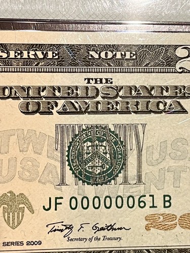 LOW 2-DIGIT 00000061 FANCY SERIAL NUMBER $20 PMG 67 EPQ BIRTHDAY | eBay