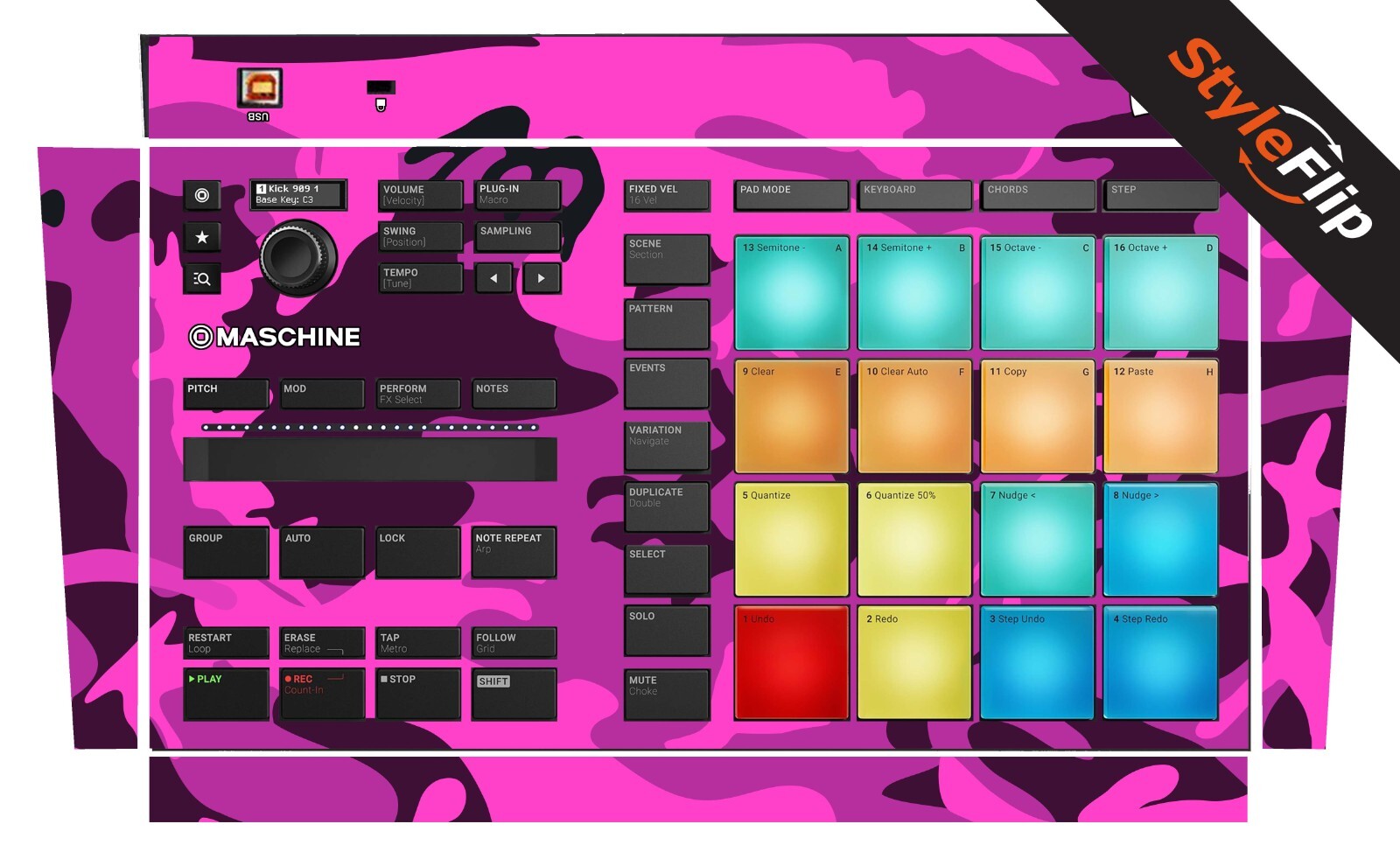 NI Maschine Mikro MK3 Skins | Pink Camo | Protective Decal | StyleFlip ...