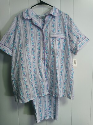 NEW Vintage Pajamas Set Lyn Anne Strawbridge & clothier Size 44 Cotton ...