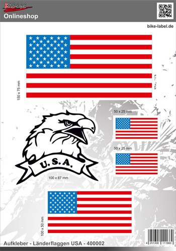 Code pays USA 400002 autocollant voiture moto porte camping-car ...