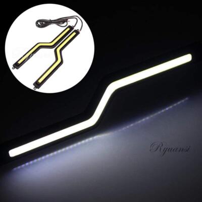 2Pcs White Z Shape COB LED Car DRL Driving Daytime Running Lamp Fog ...