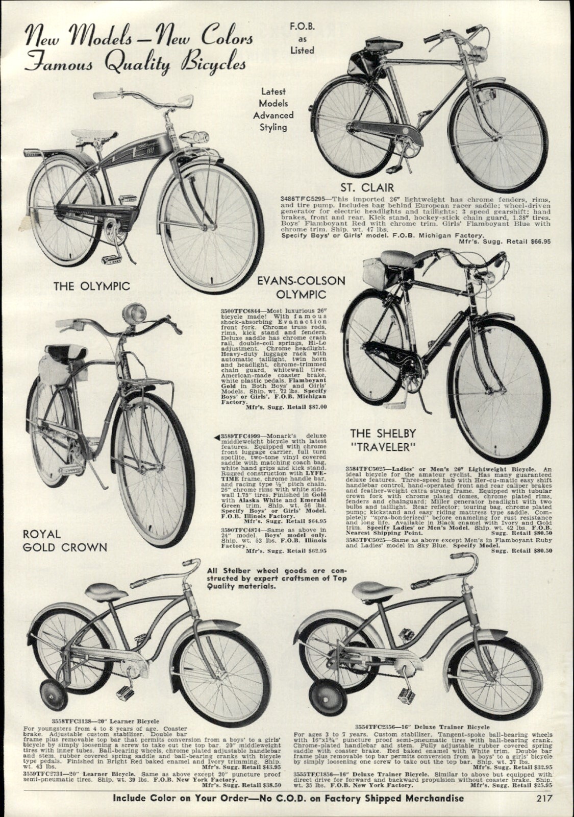 1957 PAPER AD 3 PG Bicycle Monarch Roadster Tractor Velocipede Olympic ...