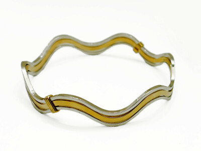 Avon Gold & Silver Wave Bangle Bracelet 1980s | eBay