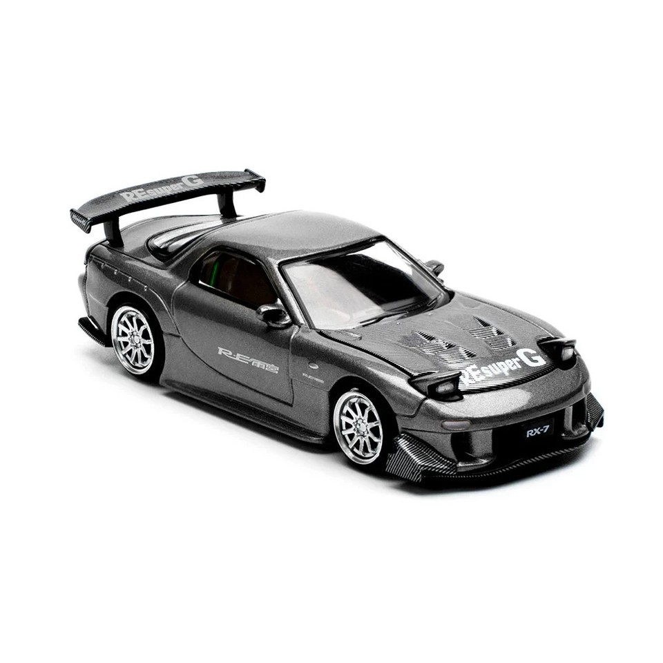 Pop Race 1:64 Mazda RX7 RE-Amemiya Widebody - Gun Metal #255 | eBay