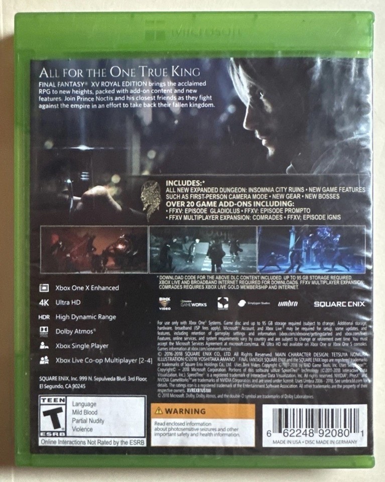 Final Fantasy XV: Royal Edition- Microsoft Xbox One 662248920801 | eBay UK