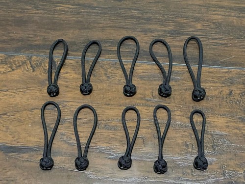 Zipper Pull Tabs Diamond Braid Keychain , Trinkets , 10 Pack Paracord ...
