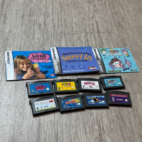 Game Boy Advance GBA Lot of 8 Kids Games Lizzie Raven Oddparents Harry ...