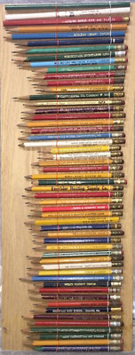 Vintage Advertising Pencils with Homemade Display 53 count | eBay