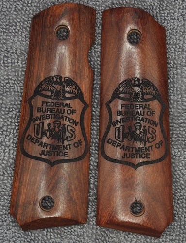 1911/Clones For Kimber/Colt Large Frame Smooth Wood Lasered Engraved ...