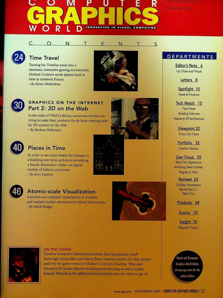Computer Graphics World Magazine November 2000 Michael Crichton ...