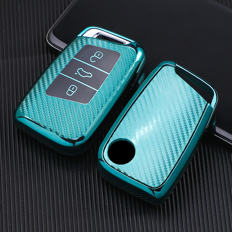 TPU Carbon Fiber Car Remote Smart Key Fob Case Cover For VW Arteon ...