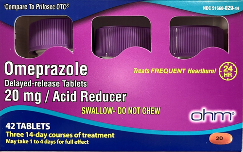 OHM Omeprazole 20mg Tablets 42ct EASY TRAVEL BOTTLES -- | eBay