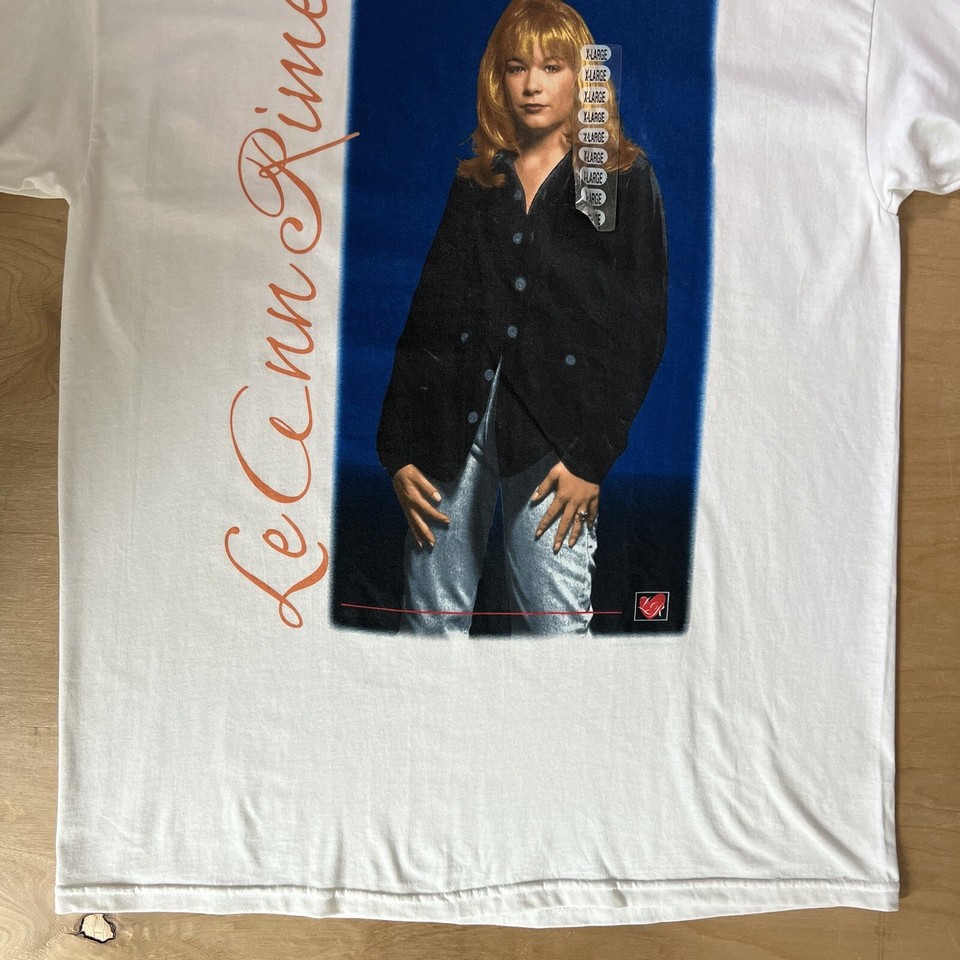 Vintage Leann Rimes Shirt XL White 90s Country Music Tour Heart Glam ...