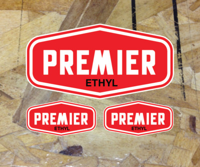 Premier Ethyl Gas Oil Vintage Gasoline Petrol Vinyl Decal Sticker Red 3 ...