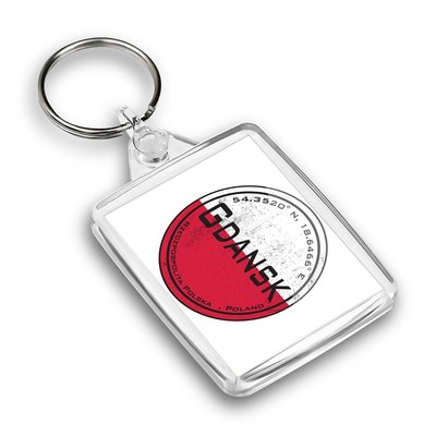 1x Rectangle Keyring GdaÅ„sk Poland Flag Circle #59434 | eBay