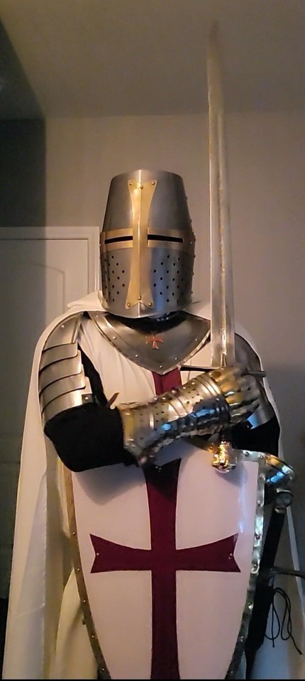 Full Size Brass Crusader Barrel Helm Full Size Helmet Medieval Knights ...