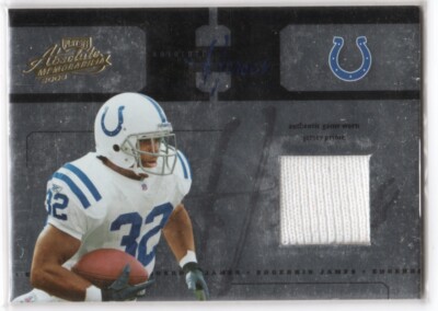 2005 Absolute Mem Absolute Heroes Material Prime #7 Edgerrin James #'d ...