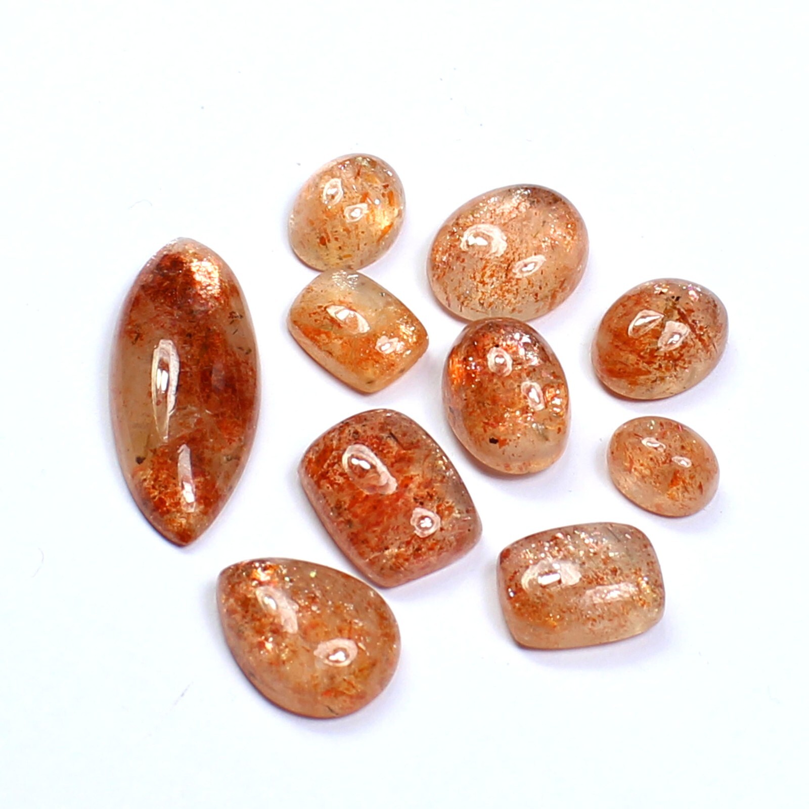 Orange Sunstone Cabochon Sunstone Loose Gemstone Mix Shape Polished ...