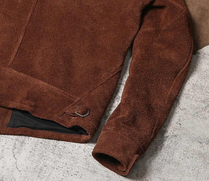 Mens Suede Cowhide Leather American Casual Vintage Style Retro Wild ...