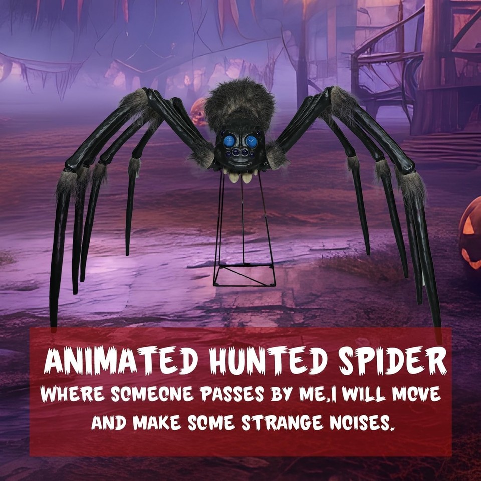 Pre-owned 6Ft Giant Phreaky Phil Spider Halloween Animatronic ...