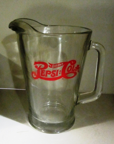 Vintage Heavy Drink Pepsi Cola Glass Pitcher 1934-1951 Logo See Photos ...
