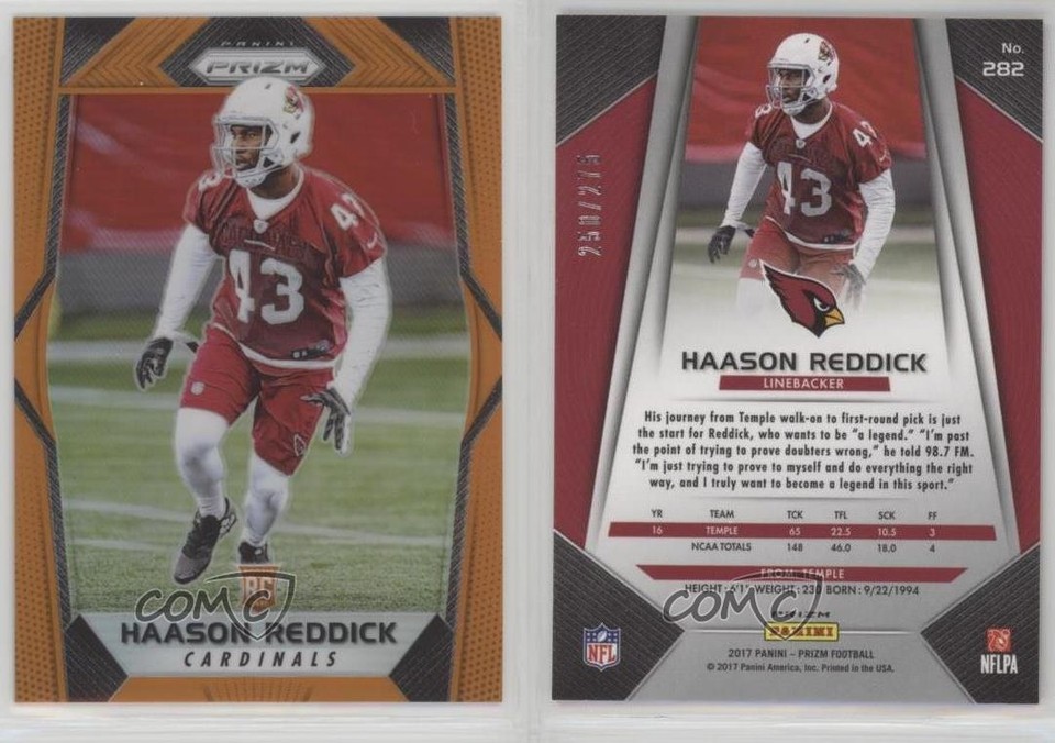 2017 Panini Prizm Rookies Orange Prizm 250/275 Haason Reddick #282 7ti ...