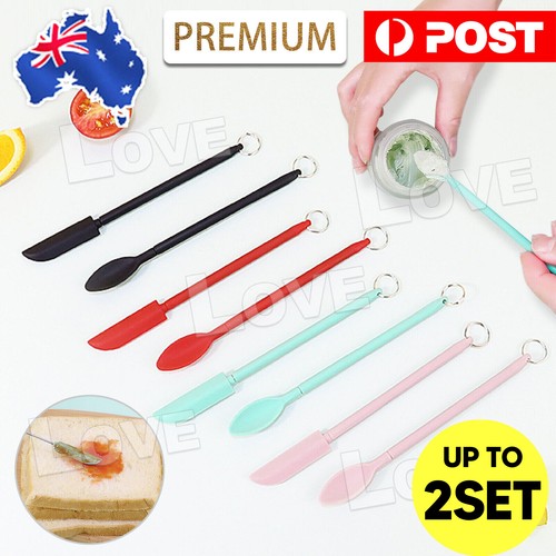 Silicone Mini Spatula Jar Scraper Scoop Tip Long Double Headed Cosmetic ...